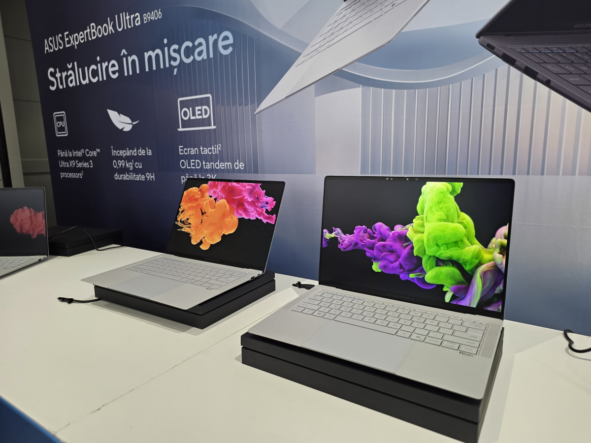 ExpertBook Ultra ajunge în România: laptop ASUS de 0,99 kg cu ecran