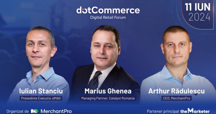 Iulian Stanciu și Marius Ghenea pe scena dotCommerce Digital Retail